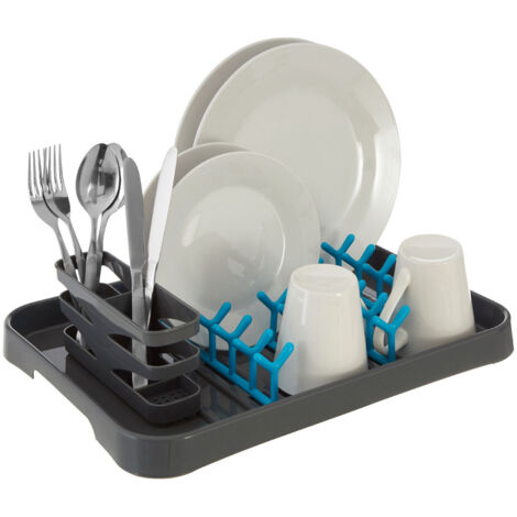 Premier Housewares Grey and Blue Dish Drainer