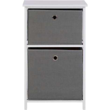 Premier Housewares Lindo 2 Grey Fabric Drawers Cabinet