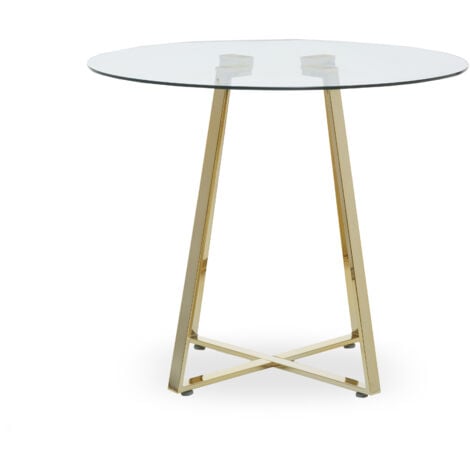Premier Housewares Metropolitan Round Glass Dining Table