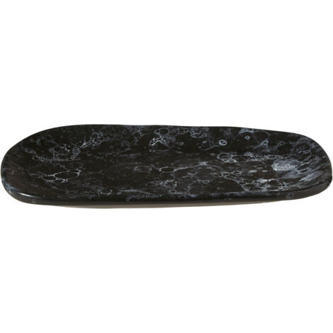 Interiors By Premier Small Black Marble Effect Serving Platter ...