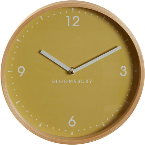Interiors by Premier Modern Design Small Yellow Wall Clock, Sleek Clock ...