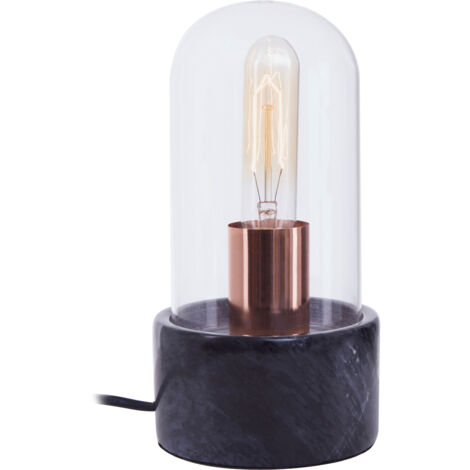 Premier Housewares Lamonte Black Marble Base/EU Plug Bell Lamp