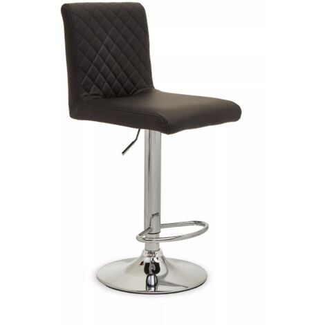 Premier Housewares Baina Black And Chrome Bar Stool With Round Base