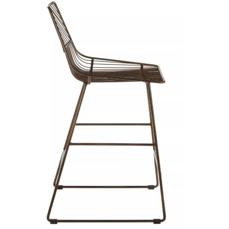 Interioirs by Premier Bronze Metal Wire Bar Chair, Sturdy Metal Chair ...