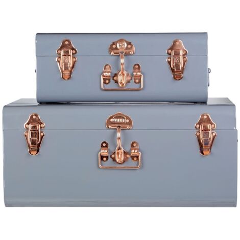Premier Housewares Grey Storage Trunks - Set of 2