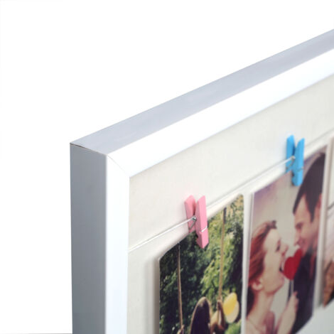 Premier Housewares Washing Line White Plastic 3 Peg Photo Frame