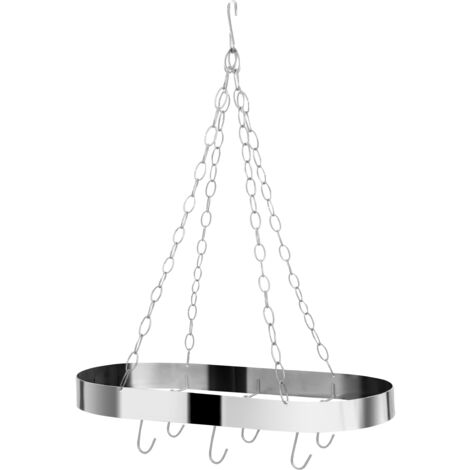 Premier Housewares Matt Chrome Oval Ceiling Rack