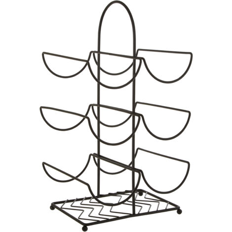 Premier Housewares Vertex Black Powder Coat 6 Bottle Wine Rack