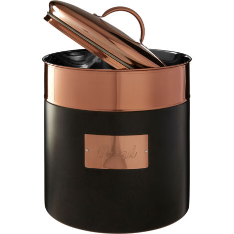 Premier Housewares Prescott Charcoal / Copper Bread Bin
