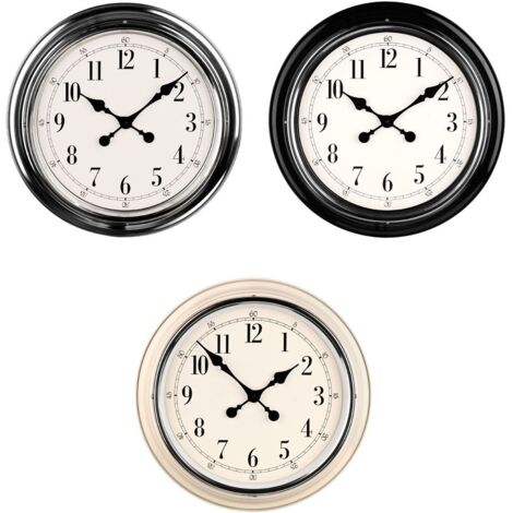 Premier Housewares Chrome Finish Wall Clock