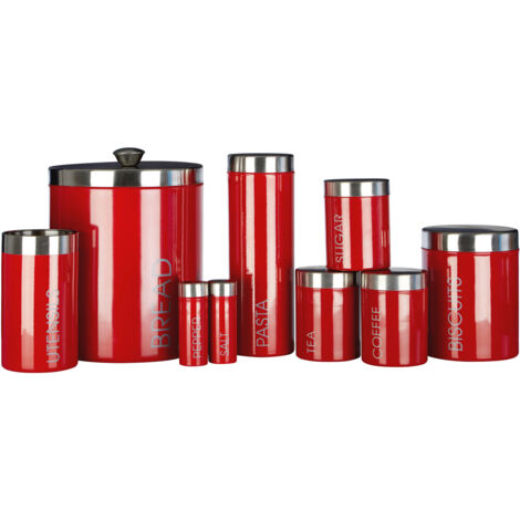 Premier Housewares Red Enamel Biscuit Canister