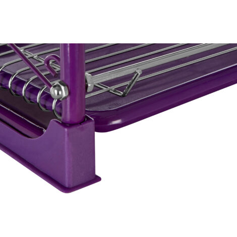 Premier Housewares Purple Enamel Frame 2 Tier Dish Drainer