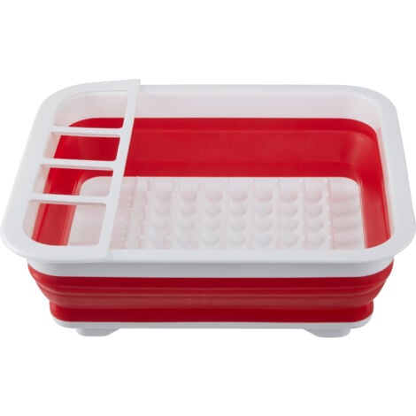 Premier Housewares Red White Collapsible Dish Rack