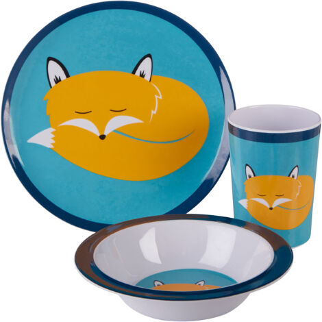 Interiors by Premier Vibrant Kids Felix Fox Dinner Set, Durable ...