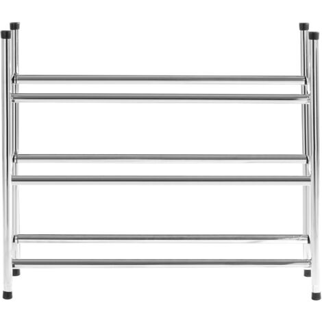 Premier Housewares Three Tiers Chrome Shoe Rack