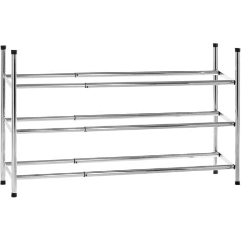 Premier Housewares Three Tiers Chrome Shoe Rack
