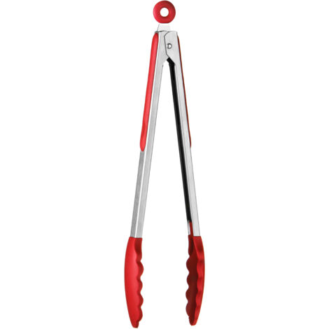 Interiors By Premier Stainless Steel Tongs With Red Silicone Tips,Heat ...