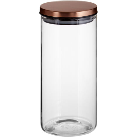 Interiors by Premier Practical Design Rose Gold Lid 1300ml Storage Jar ...