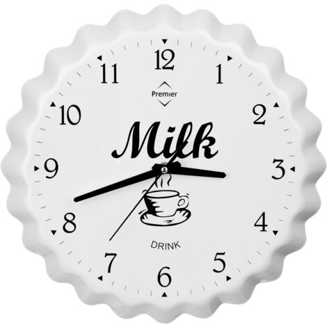 Premier Housewares Milk Bottle Cap Wall Clock