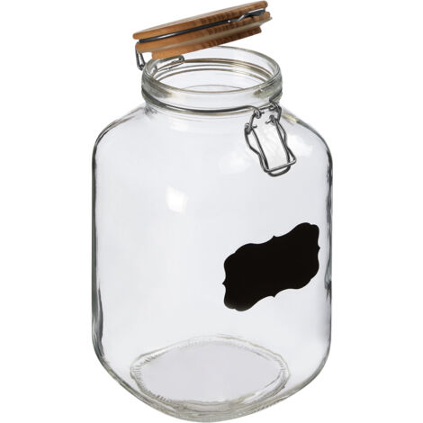 Premier Housewares Grocer Large Wooden Lid Storage Jar