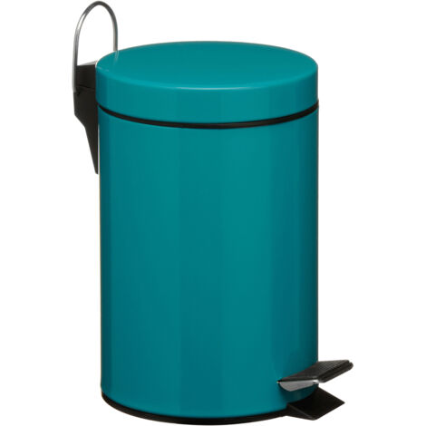 Interiors By Premier Stylish Design 3Ltr Turqoise Pedal Bin, Compact ...