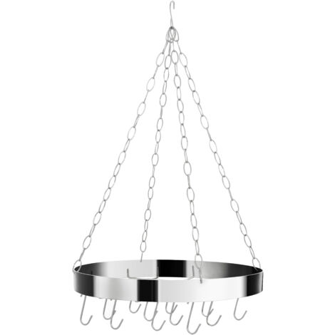 Premier Housewares Matt Chrome Round Ceiling Rack