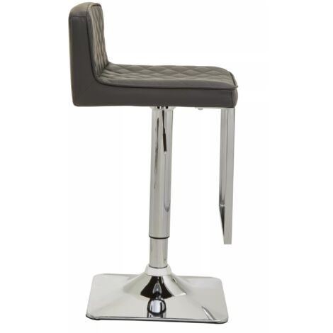 Premier Housewares Baina Dark Grey And Chrome Square Base Bar Stool