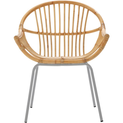 Interiors by Premier Grey Washed Natural Rattan Chair, Rustless Rattan ...