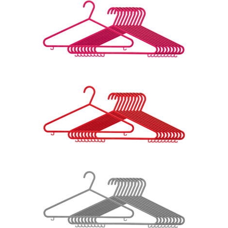 Premier Housewares Grey Plastic Adult Hangers - Set of 10