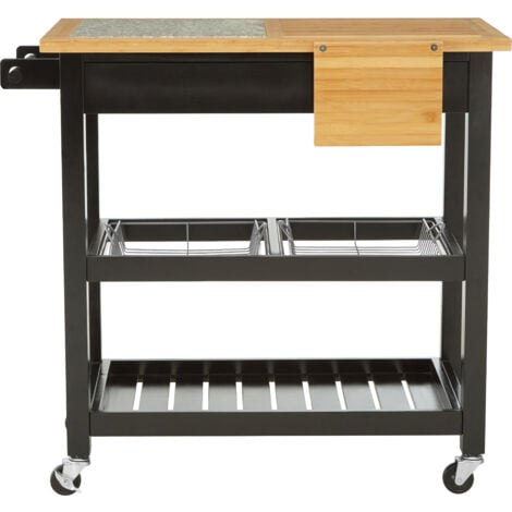 Interiors By Premier Spacious Wide Kitchen Trolley With Granite Top ...