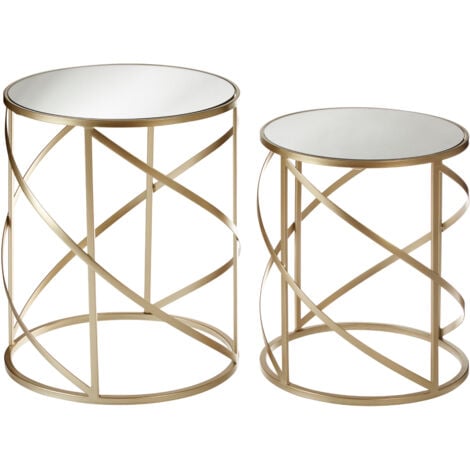 Premier Housewares Set of 2 Avantis Swirl Frame Tables