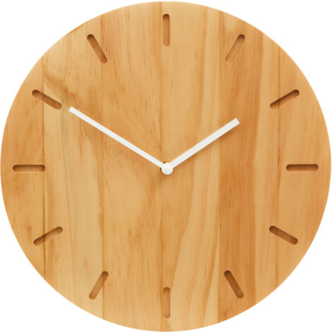 Interiors by premier Rustic Natural Wood Effect Wall Clock ...
