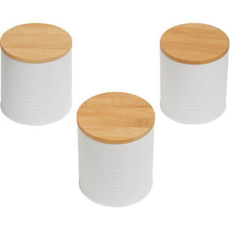 Interiors By Premier Durable Set Of Three White Cannisters, Stylish ...