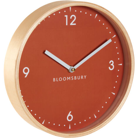 Interiors by Premier Sleek Orange Wood Small Numbers Wall Clock, Modern ...