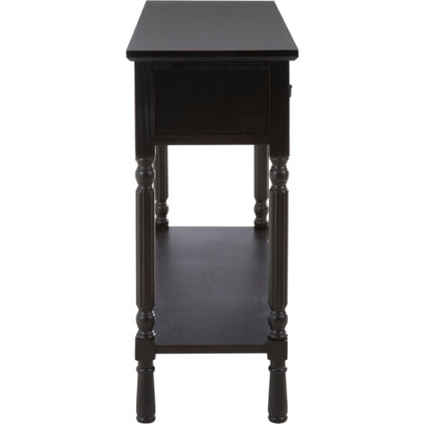 Premier Housewares Heritage 3 Drawer Vintage Black Console Table