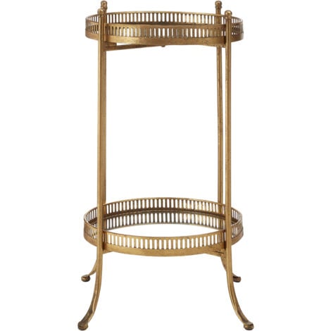 Premier Housewares Reza Gold Finish Mirrored Tray Table