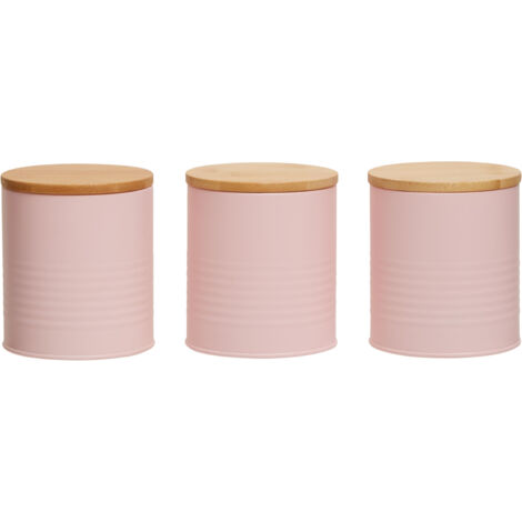 Interiors By Premier Durable Set Of Three Pink Canisters, Practical ...