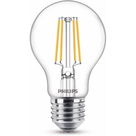 Lot de 12 ampoules LED Philips Classic Filament A60 E27 4,3W (équivalent 40W) – Lumière blanche ...