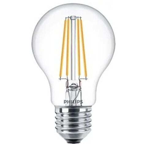 Lot de 4 ampoules LED Philips Filament Classic A60 E27 7W (équivalent 60W) – Lumière blanche ...