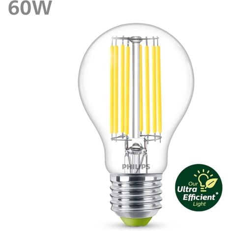 Philips ampoule LED Ultra Efficient culot E27, classe énergétique A, 60W, 4000K Blanc froid ...