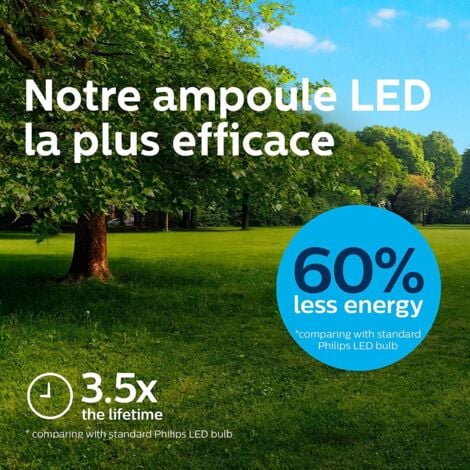 Philips ampoule LED Ultra Efficient culot E27, classe énergétique A, 60W, 4000K Blanc froid ...