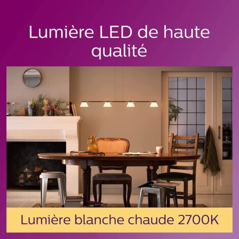 Philips ampoule LED Sphérique E27 40W Blanc Chaud Claire, Verre, Lot de 2