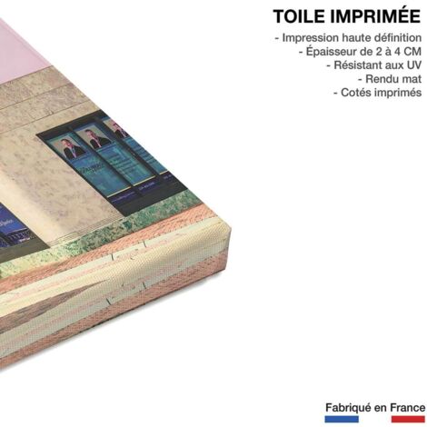 Tableau edison theater sur fond rose Toile imprimée