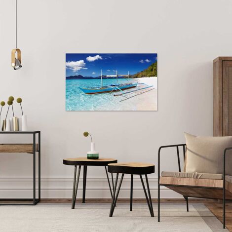 Tableau pirogue plage pattaya -thailande, 80x50cm
