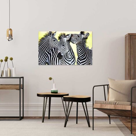 Tableau photo trio de zebre - 80x50 cm