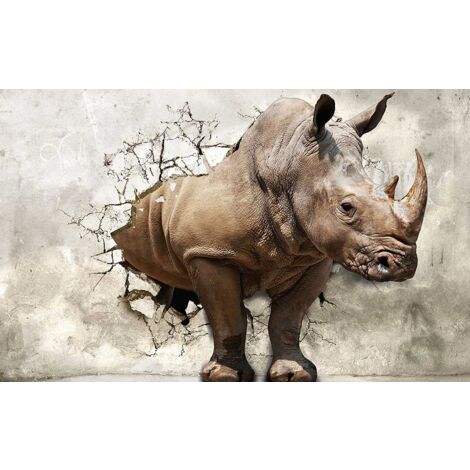 Tableau animaux rhino - 80x50 cm