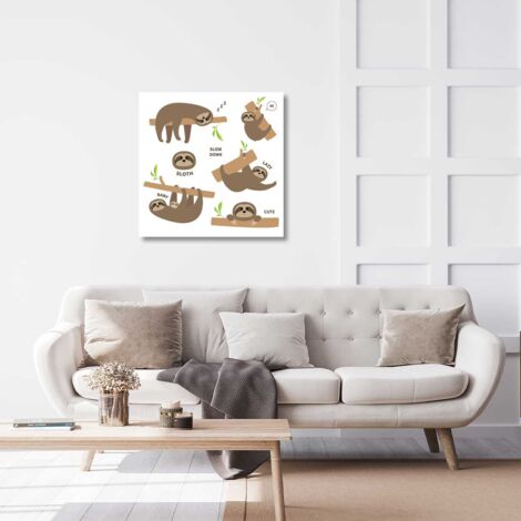 Tableau enfant vie de paresseux - 50x50 cm