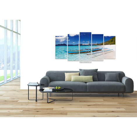 Tableau paysage, Tableau pas cher, Tableau pirogue plage pattaya ...