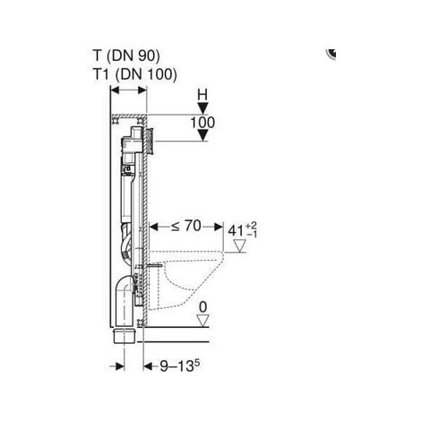Geberit GIS WC-Element m Sigma UP-Spk f Absaug Abluft BH 114cm