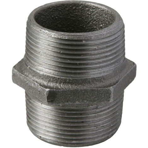 Temperguss Doppelnippel Nr. 280 schwarz 2